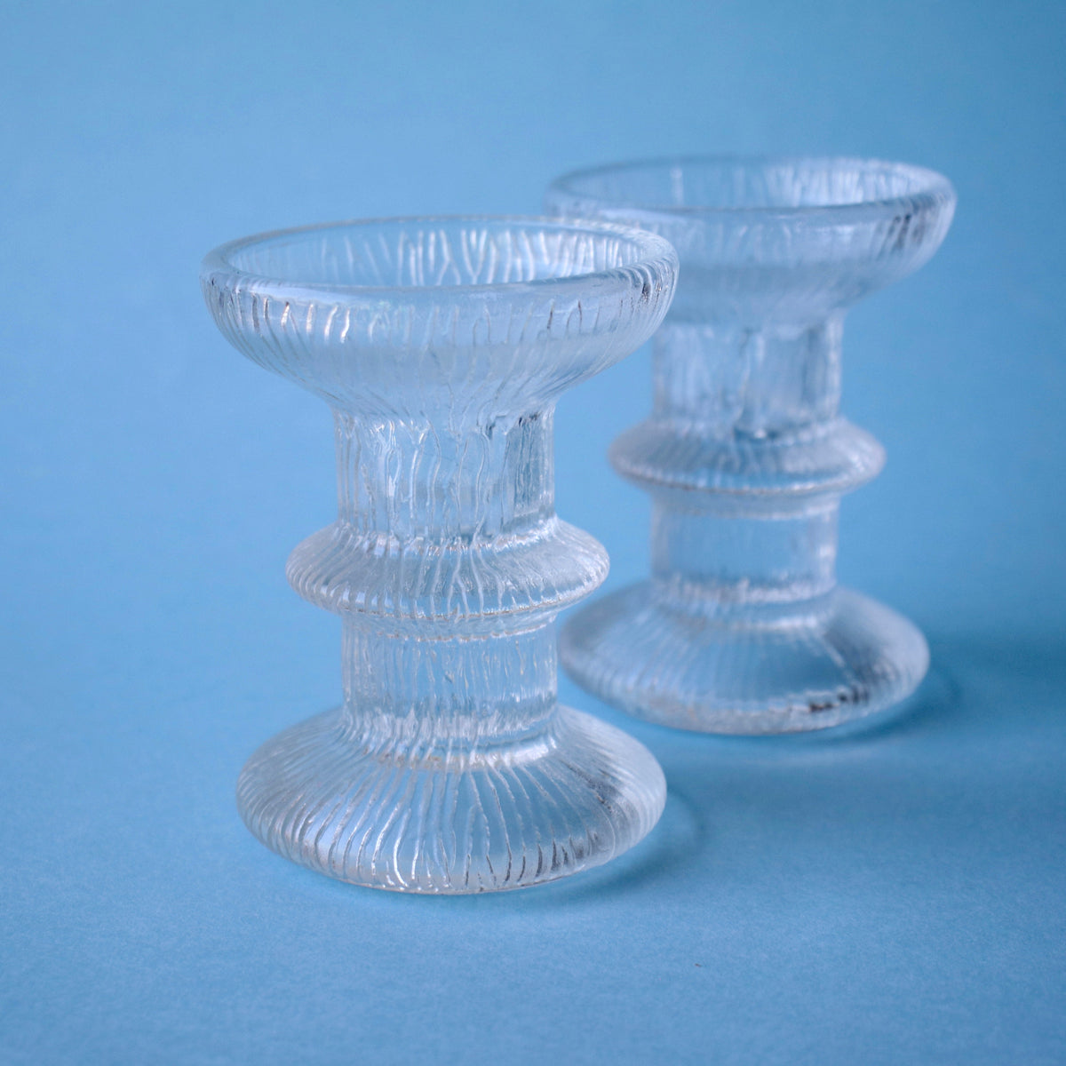 Vintage Mid Century glass candlesticks — Civil Dawn Studio